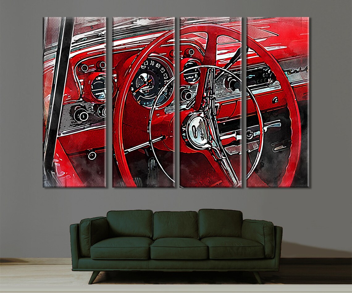 Oldtimer Auto Print Vintage Car Canvas Car Wall Art Retro | Etsy
