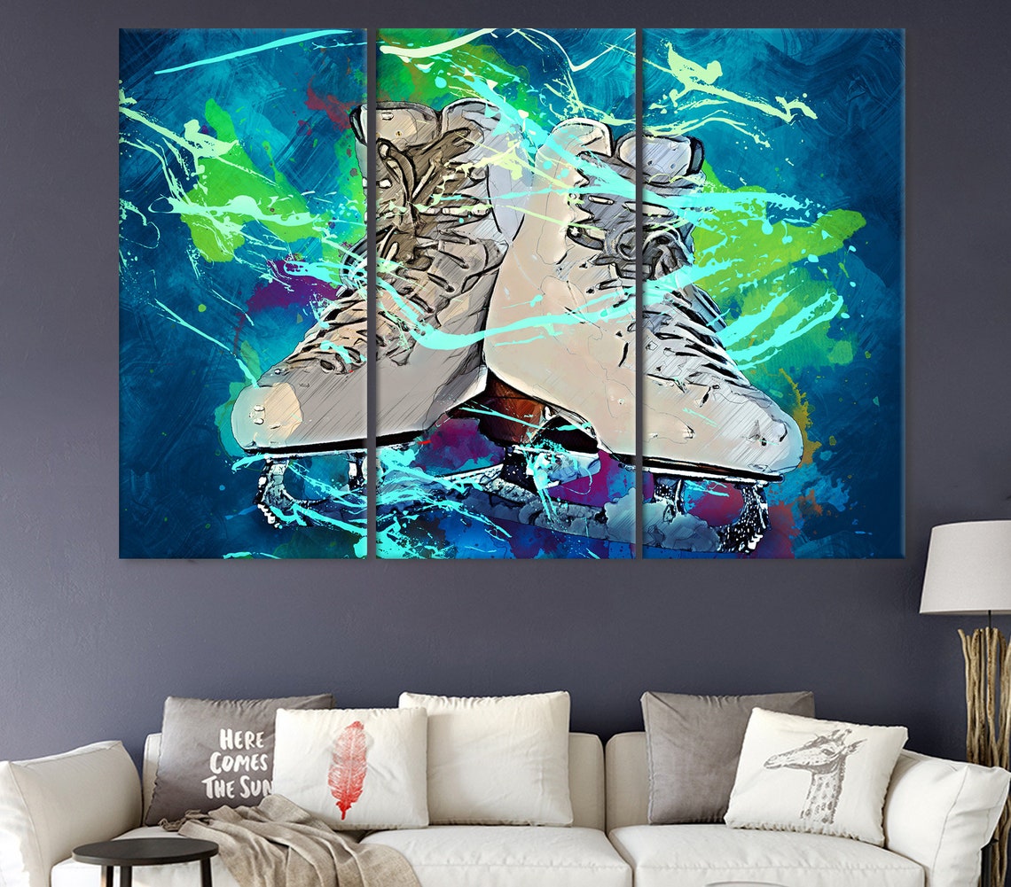 Figure Skating Canvas Skates Print Ice Skate Wall Art Ice - Etsy