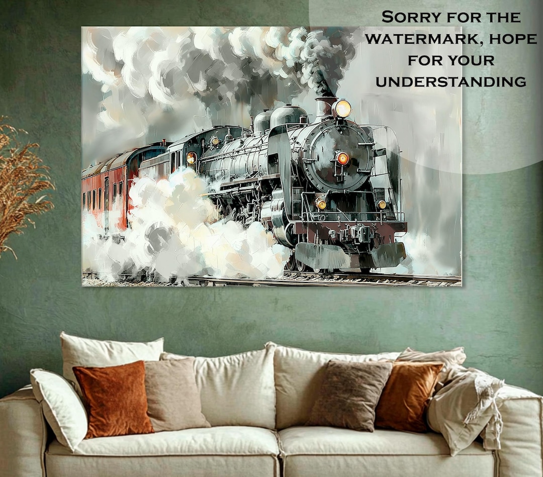Vintage Steam Train Wall Art | Locomotive Canvas Print | Old Fashioned ...