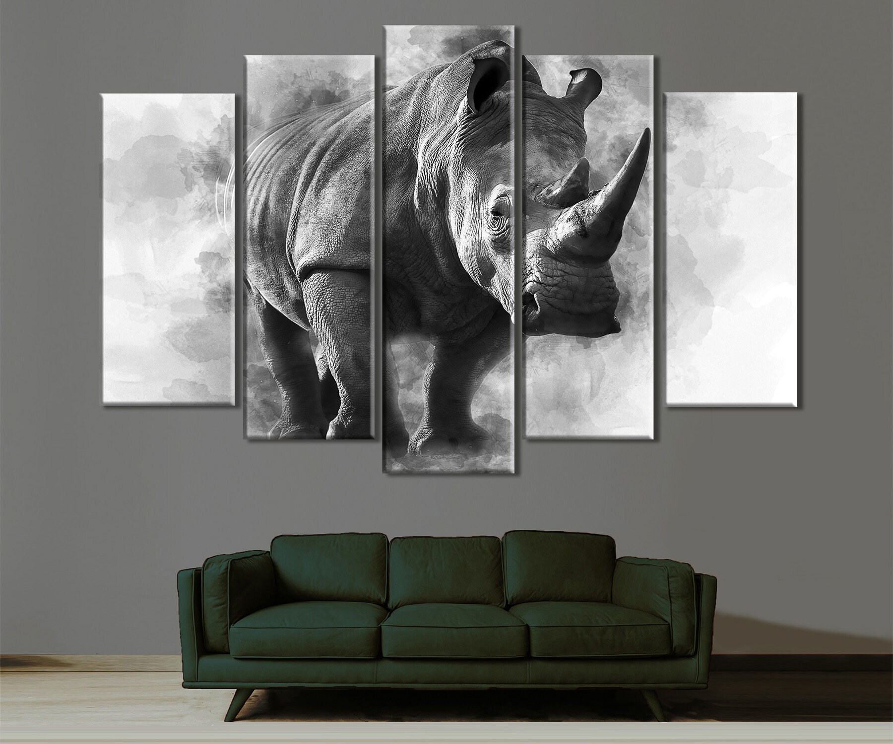 Rhinoceros Canvas Art Rhino Wall Decor Rhino Print Rhino | Etsy
