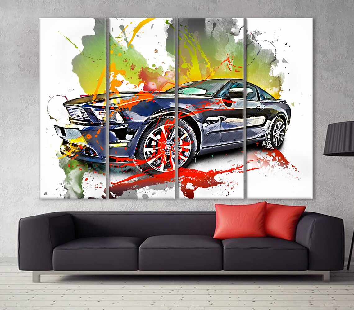 Ford Wall Decor Ford Mustang Digital Painting Boy Room - Etsy