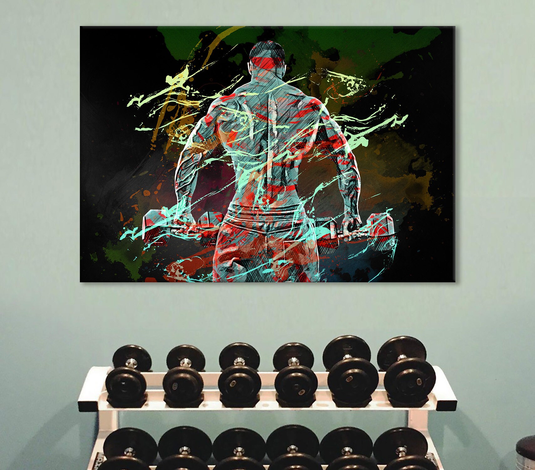 Bodybuilder Print Motivation Canvas Sport Canvas Print Gym - Etsy