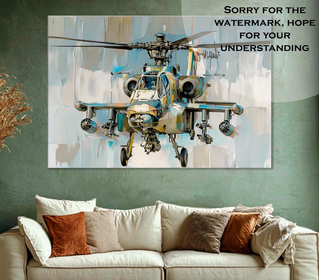 AH-64 Apache Canvas Print, Aviation Wall Art & Helicopter Décor for ...