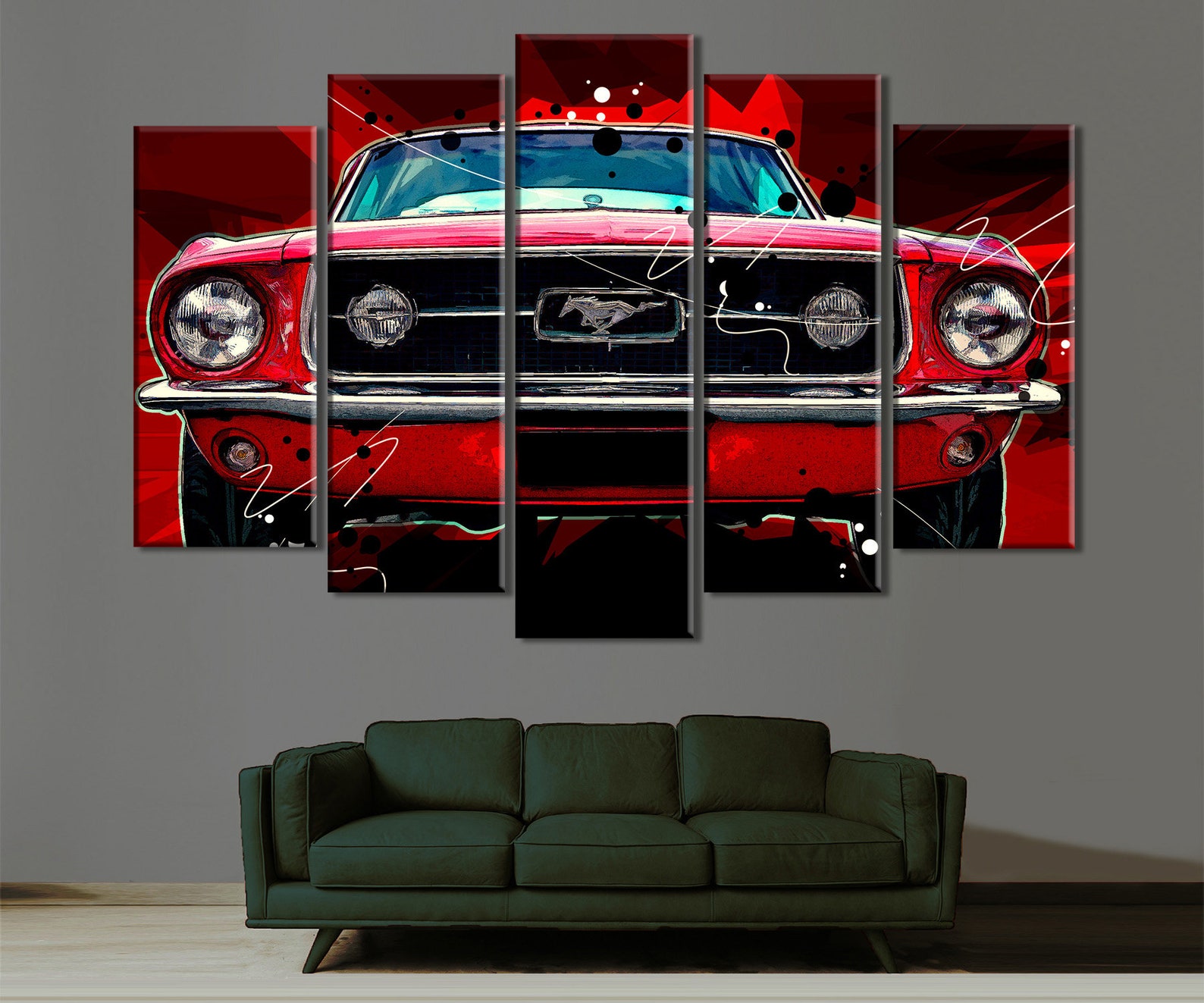 Ford Mustang Canvas Ford Mustang Print Muscle Car Poster - Etsy