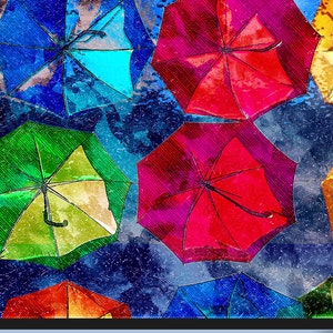 Umbrella Canvas,abstract Print, Abstract Wall Decor, Painting Canvas ...