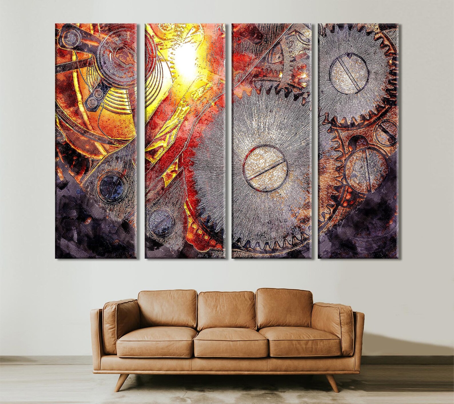 Gears Canvas Mechanism Wall Art Gears Print Clockwork - Etsy