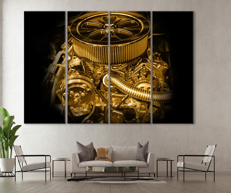 Motor Print Engine Canvas Motor Wall Art Auto Mechanic - Etsy