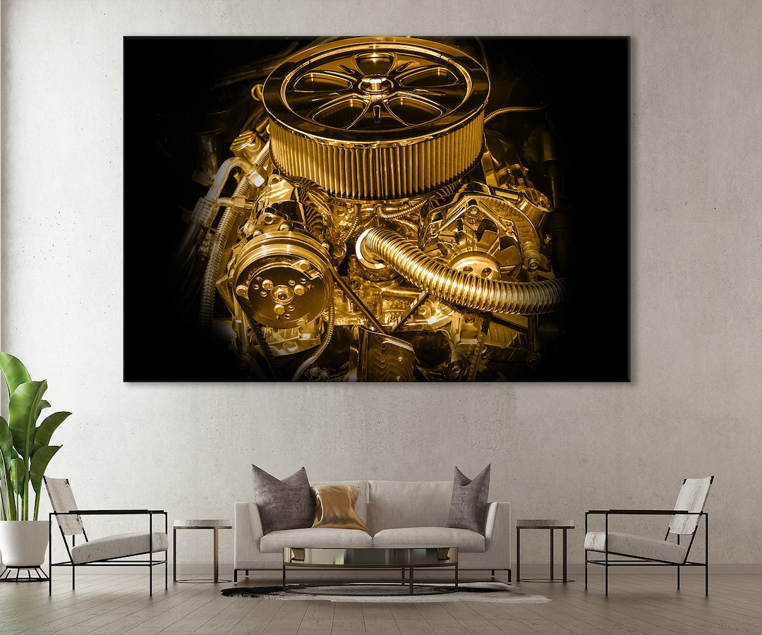 Motor Print, Engine Canvas, Motor Wall Art, Auto Mechanic Gift, Auto ...