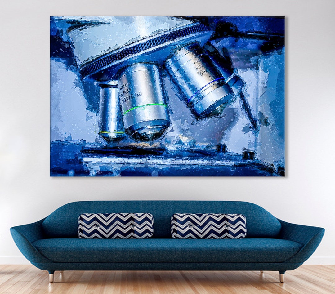Microscope Wall Decor, High Quality Canvas Print, Immunologist Gift ...