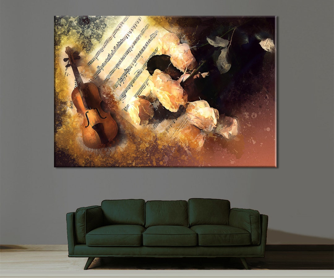 Violin Wall Decor, High Quality Canvas Print, Classic Musical ...