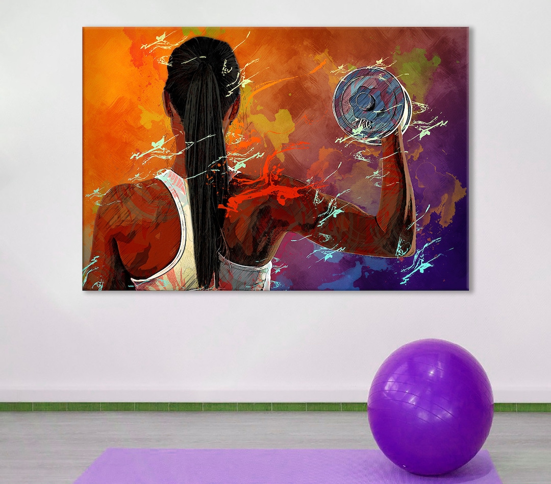 Fitness Girl Print, Workout Modern Art, Exercise Print, Gym Wall Art ...