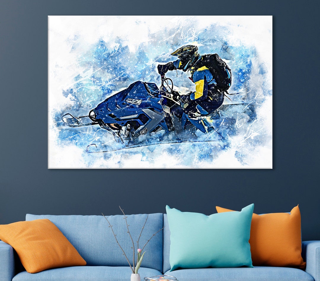 Snowmobile Canvas Print, Ski-doo Artwork, Snowmachine Poster, Skimobile ...