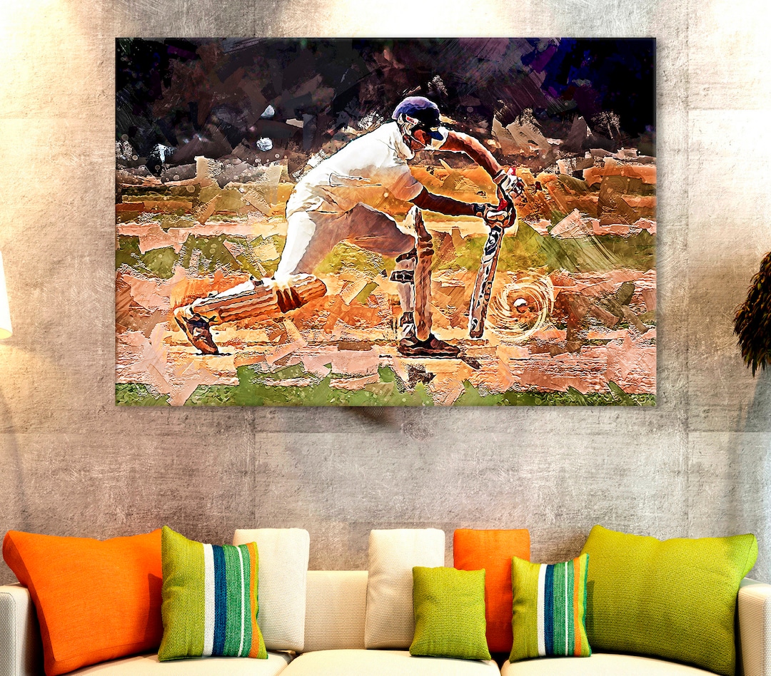 Cricket Player Canvas Art Cricket Wall Decor Cricket Digital - Etsy