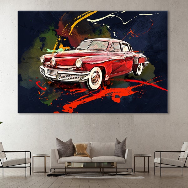 Car Vintage Canvas Painting - Etsy