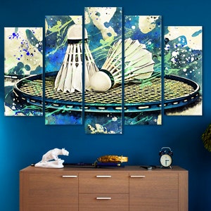 Badminton Artwork, Badminton Wall Decor, Shuttlecock Print, Shuttlecock ...