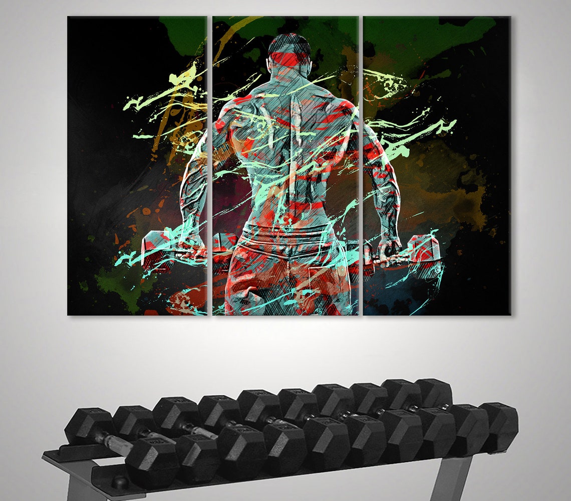 Bodybuilder Print Motivation Canvas Sport Canvas Print Gym - Etsy