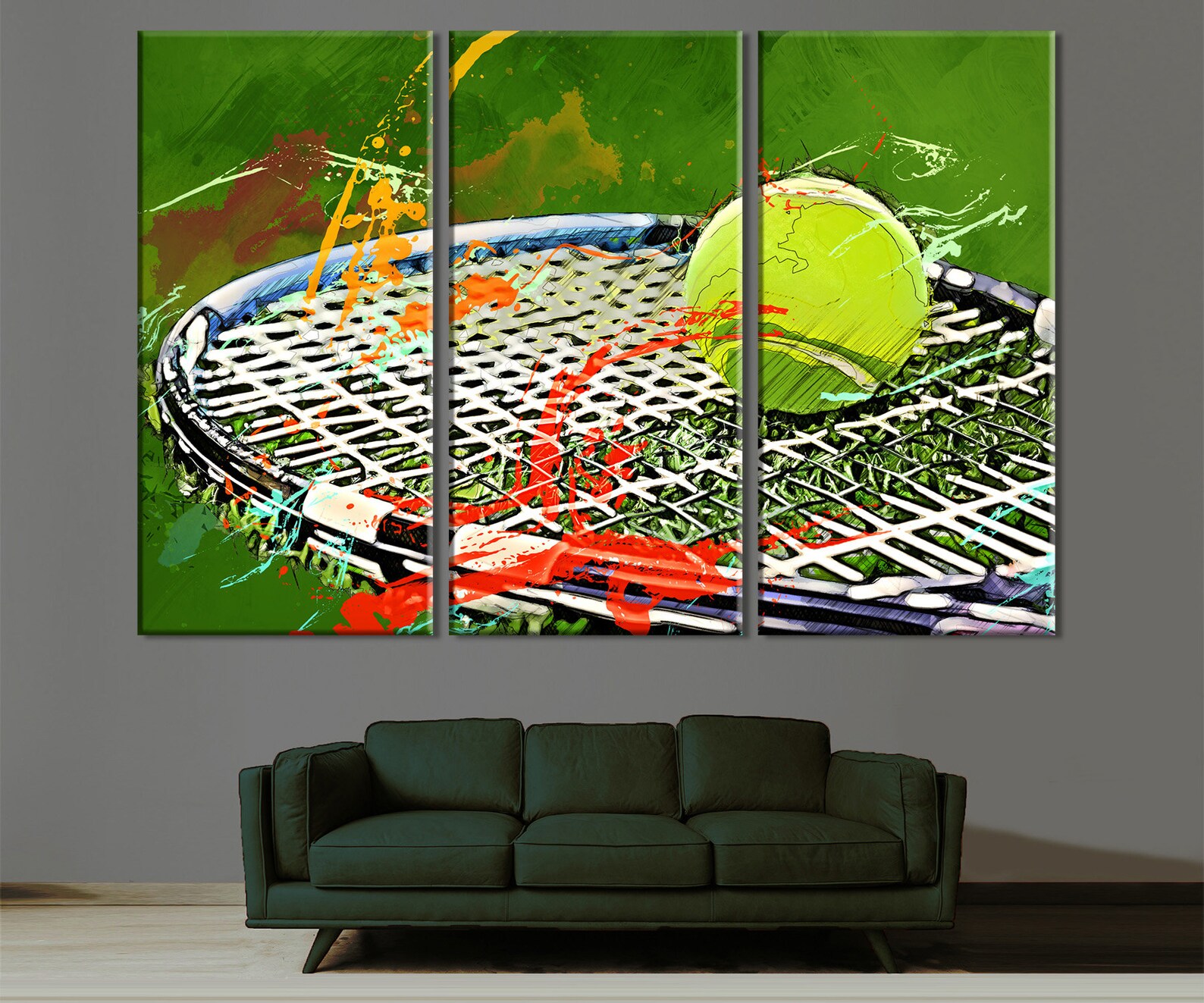Tennis Canvas Art Tennis Racquet Wall Decor Tennis Canvas - Etsy