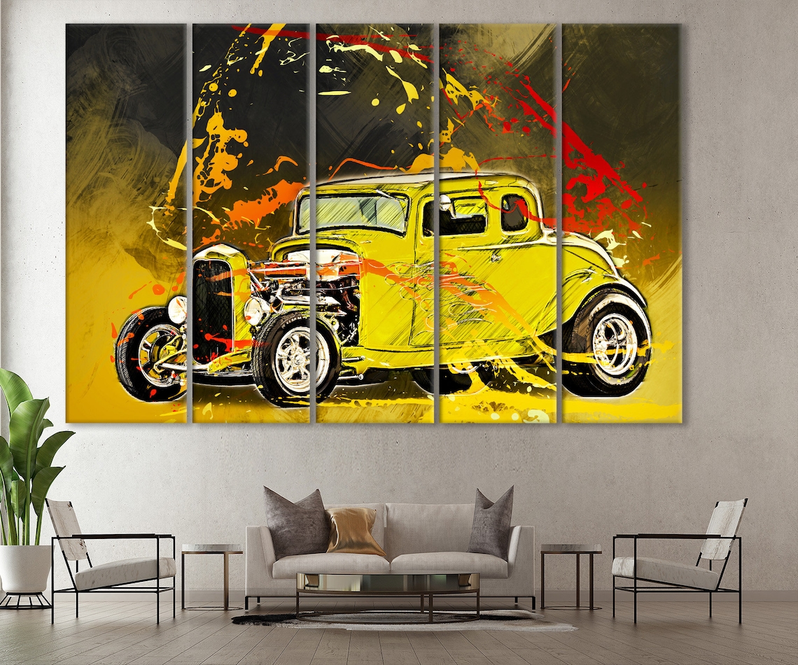 Hot Rod Print Hot Rod Canvas Hot Rod Poster Hot Rod Wall | Etsy