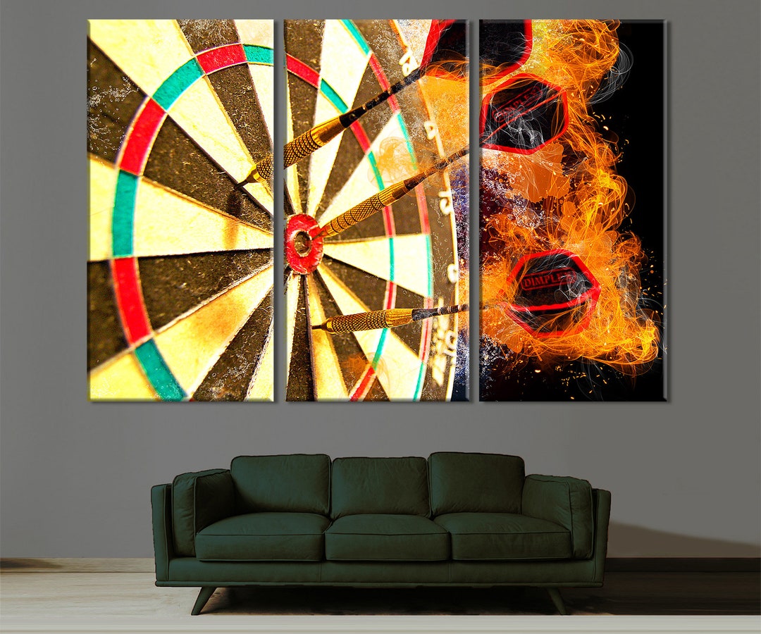 Darts Game Canvas Art, Darts Wall Art, Darts Print, Game Room Decor ...