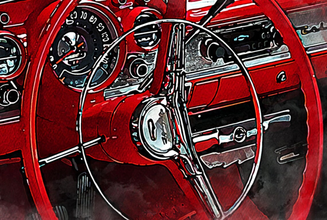 Oldtimer Auto Print Vintage Car Canvas Car Wall Art Retro | Etsy