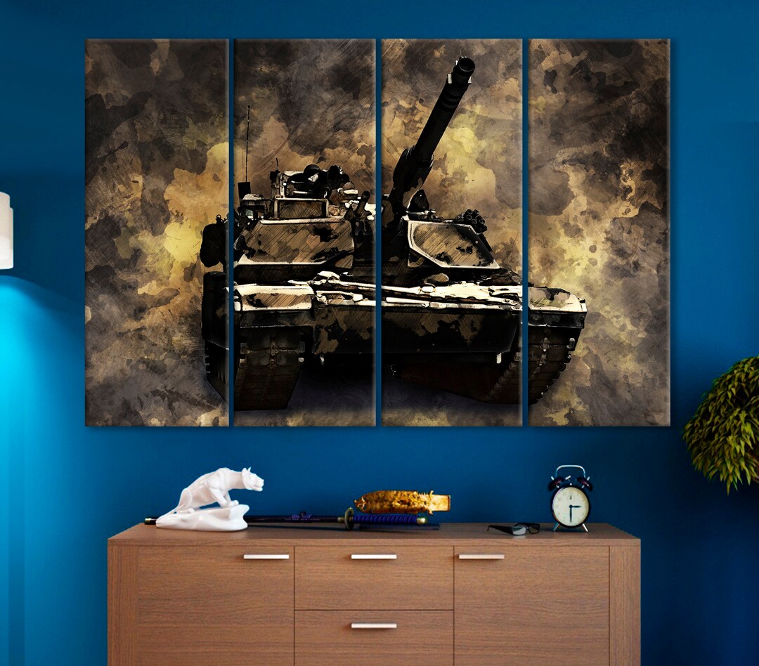 Abrams Tank Canvas, Abrams Poster, Tank Wall Decor, Army Tank Print ...