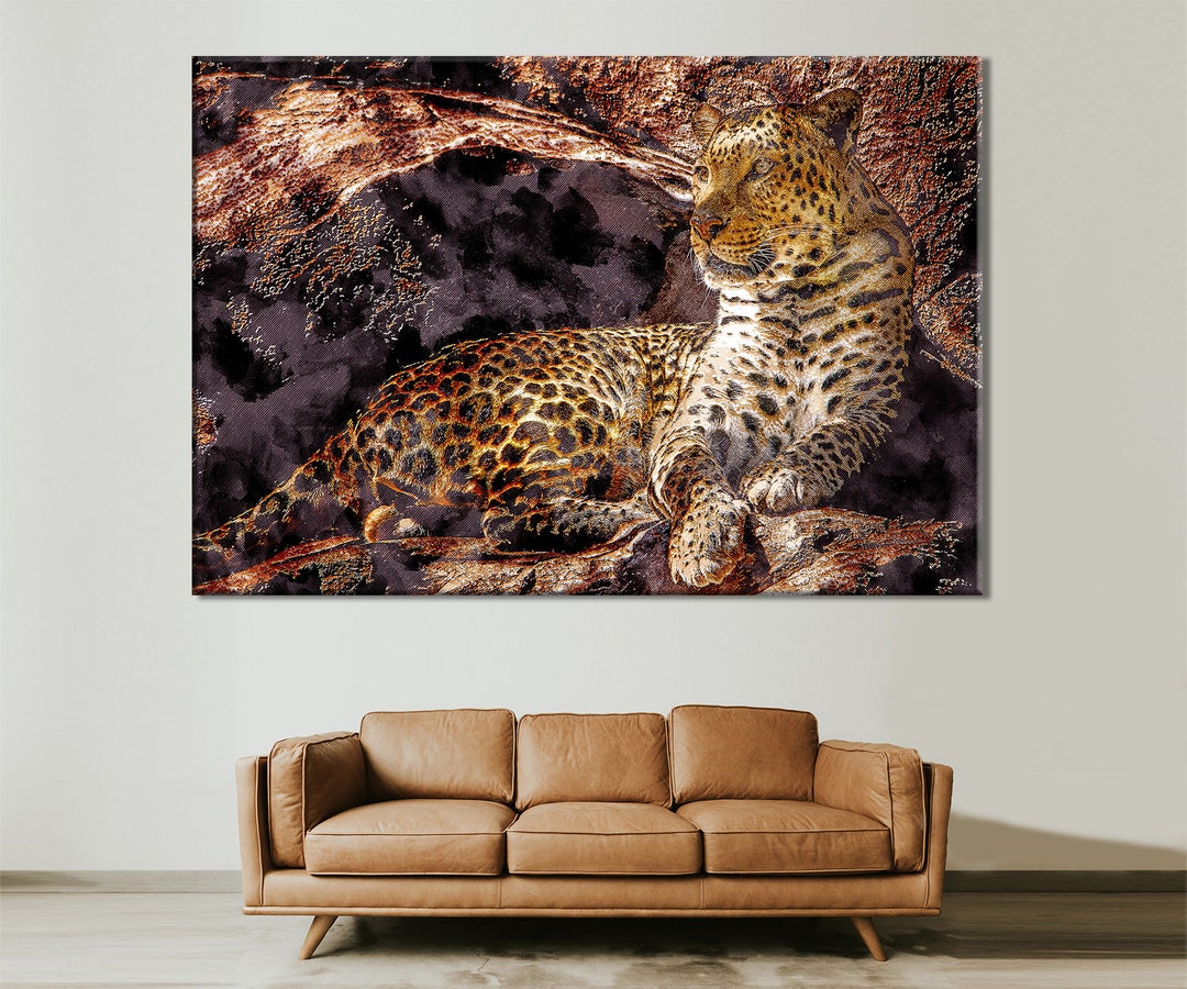 Leopard Canvas Art Leopard Wall Art Animals Canvas Leopard - Etsy España