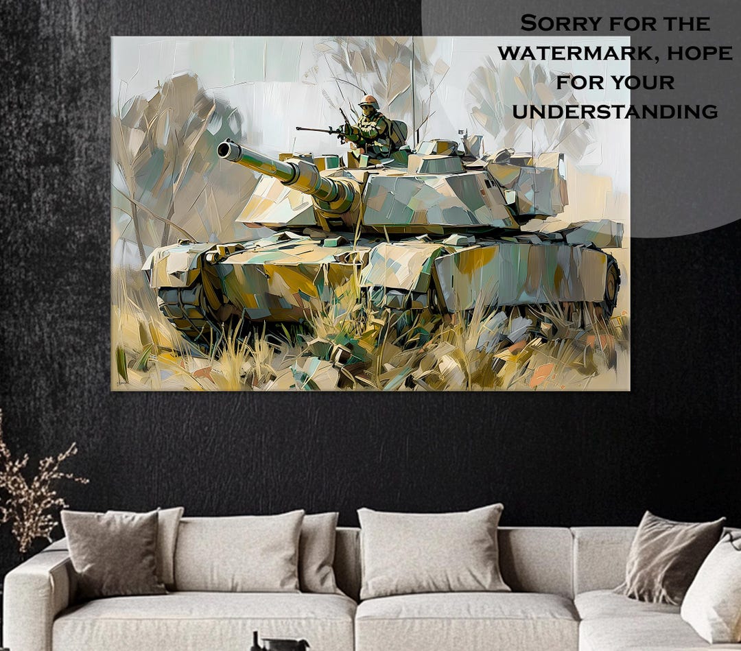 M1A1 Abrams Canvas Print, Abrams Poster, Tank Wall Decor, Army Tank ...