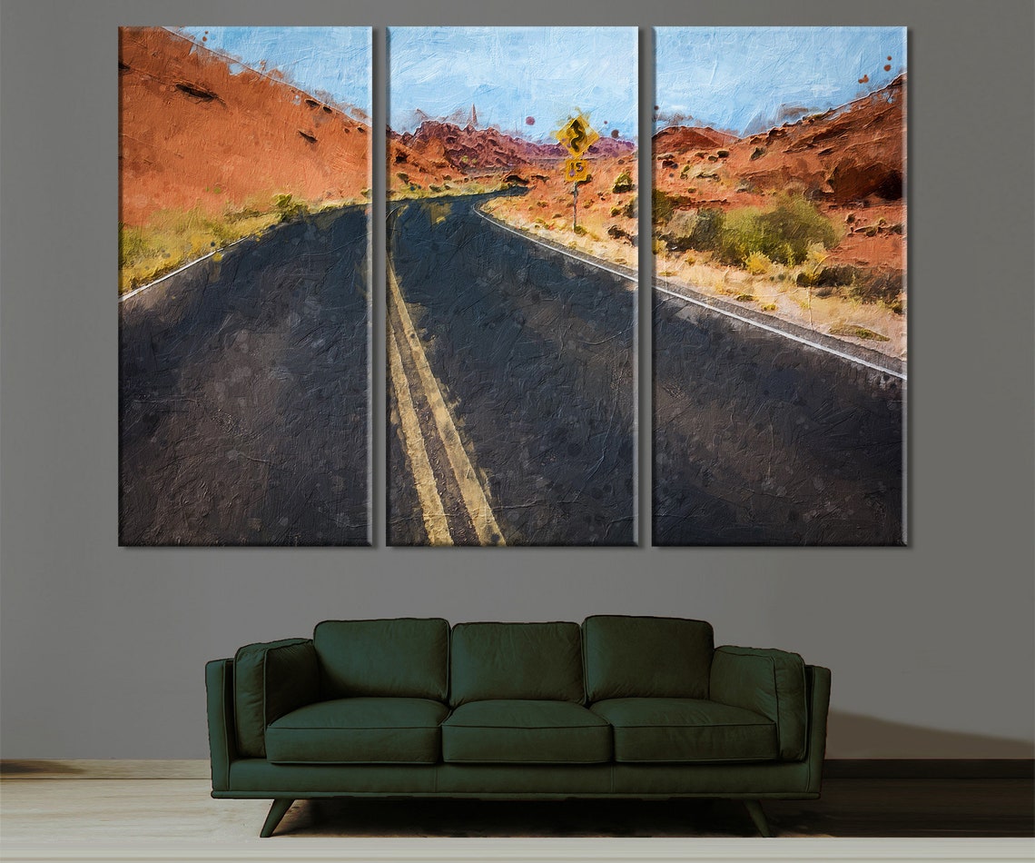 Highway Print Highway Canvas Home Wall Decor Road Canvas | Etsy