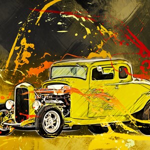 Hot Rod Print, Hot Rod Canvas, Hot Rod Poster, Hot Rod Wall Art, Hot ...