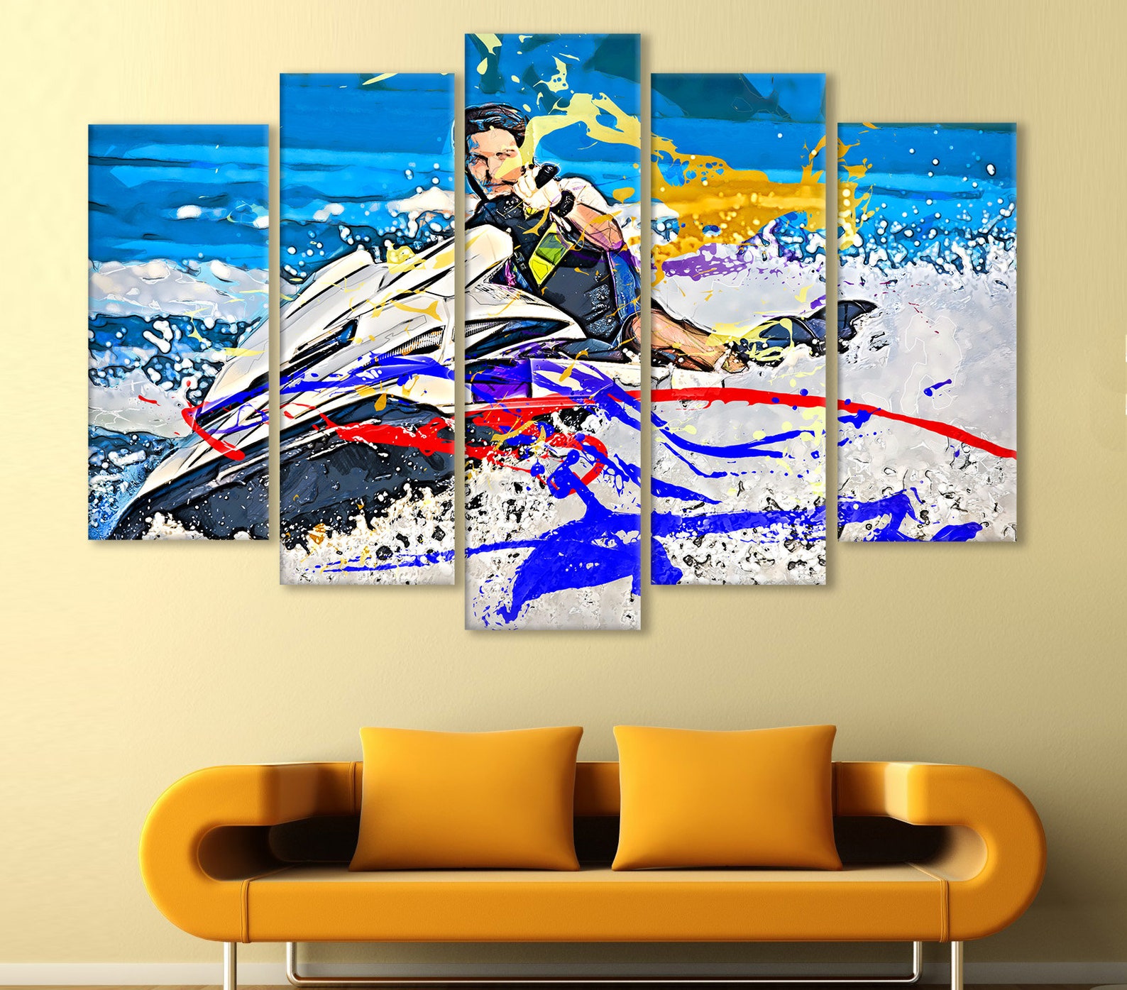 Jet Ski Canvas Jet Ski Wall Decor Water Sport Poster Jet - Etsy