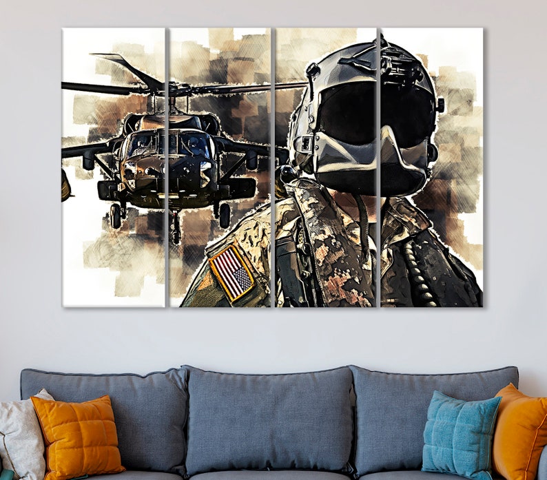 Sikorsky UH-60 Black Hawk Canvas Helicopter Decor UH-60 - Etsy