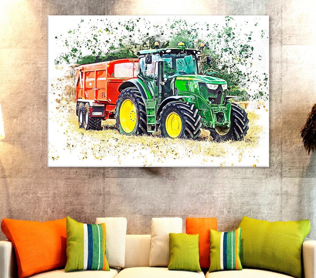 Tractor Canvas, Agriculture Wall Decor, Farming Artwork,tractor Gift ...