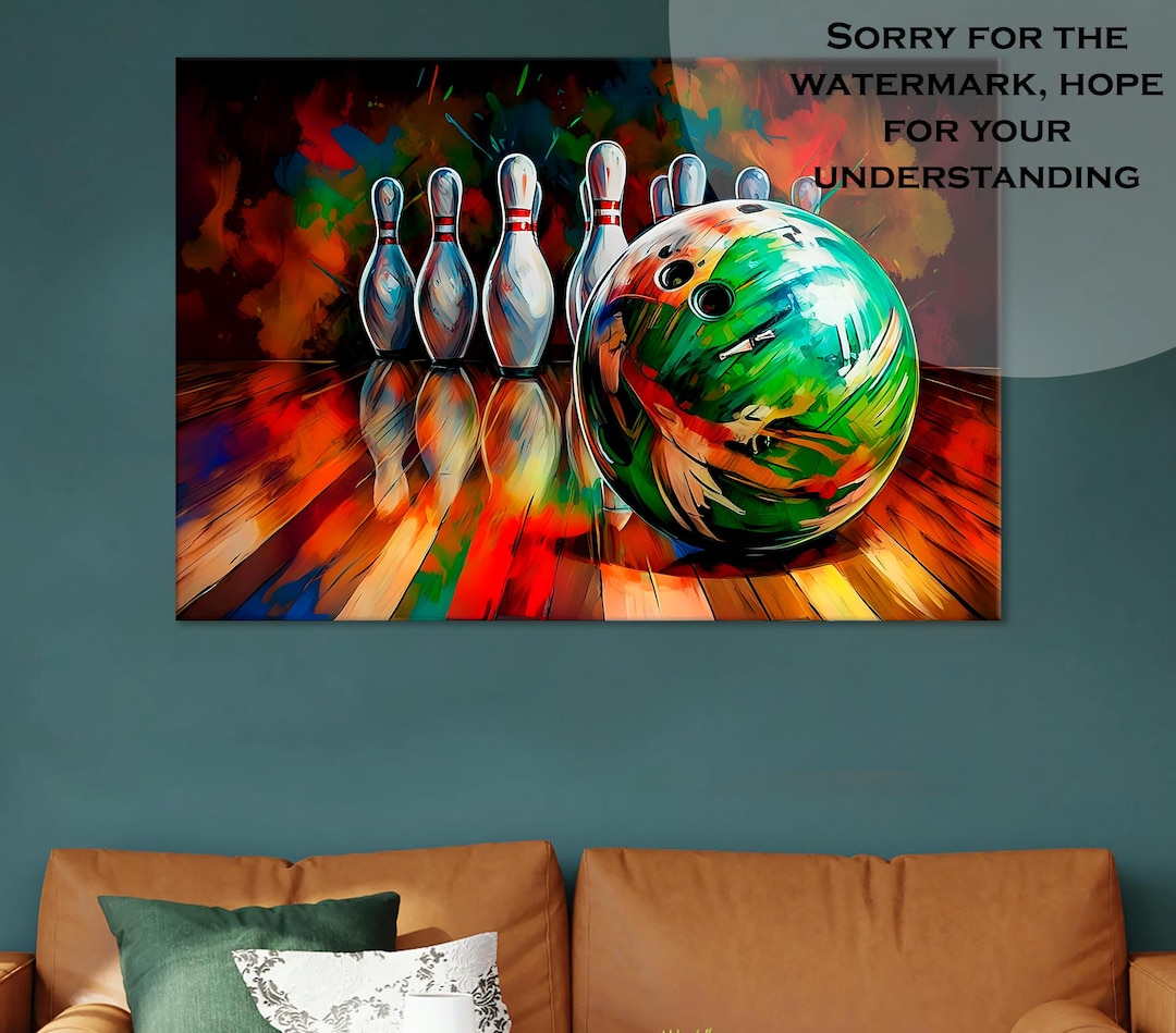 Bowling Canvas Print: Colorful Sport Room Wall Art - Etsy