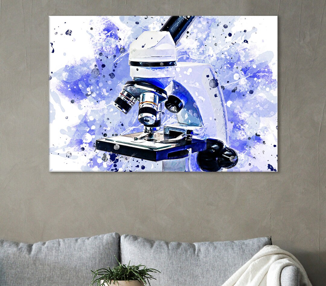 Microscope Wall Art, Immunologist Gift, Lab Tech Gift, Laboratory Wall ...