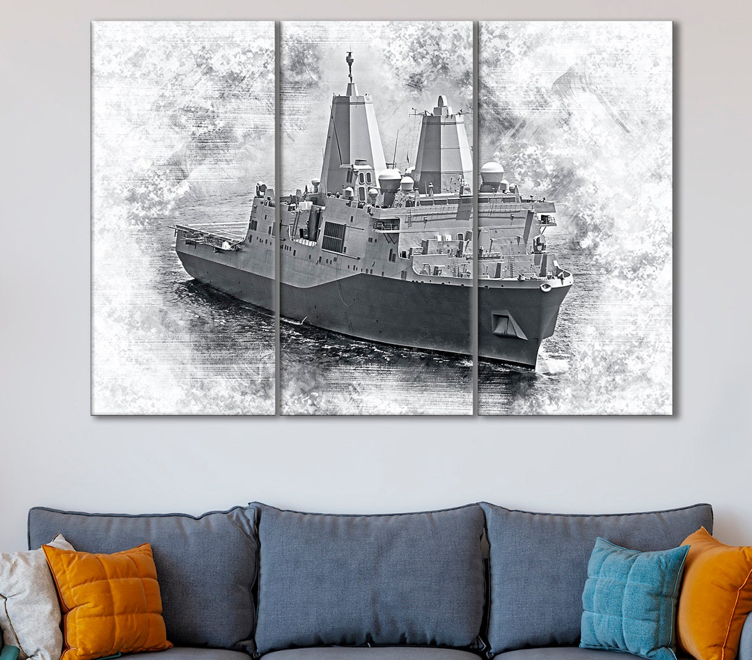 Amphibious Transport Dock Canvas, Landing Platform/dock (LPD) Wall ...