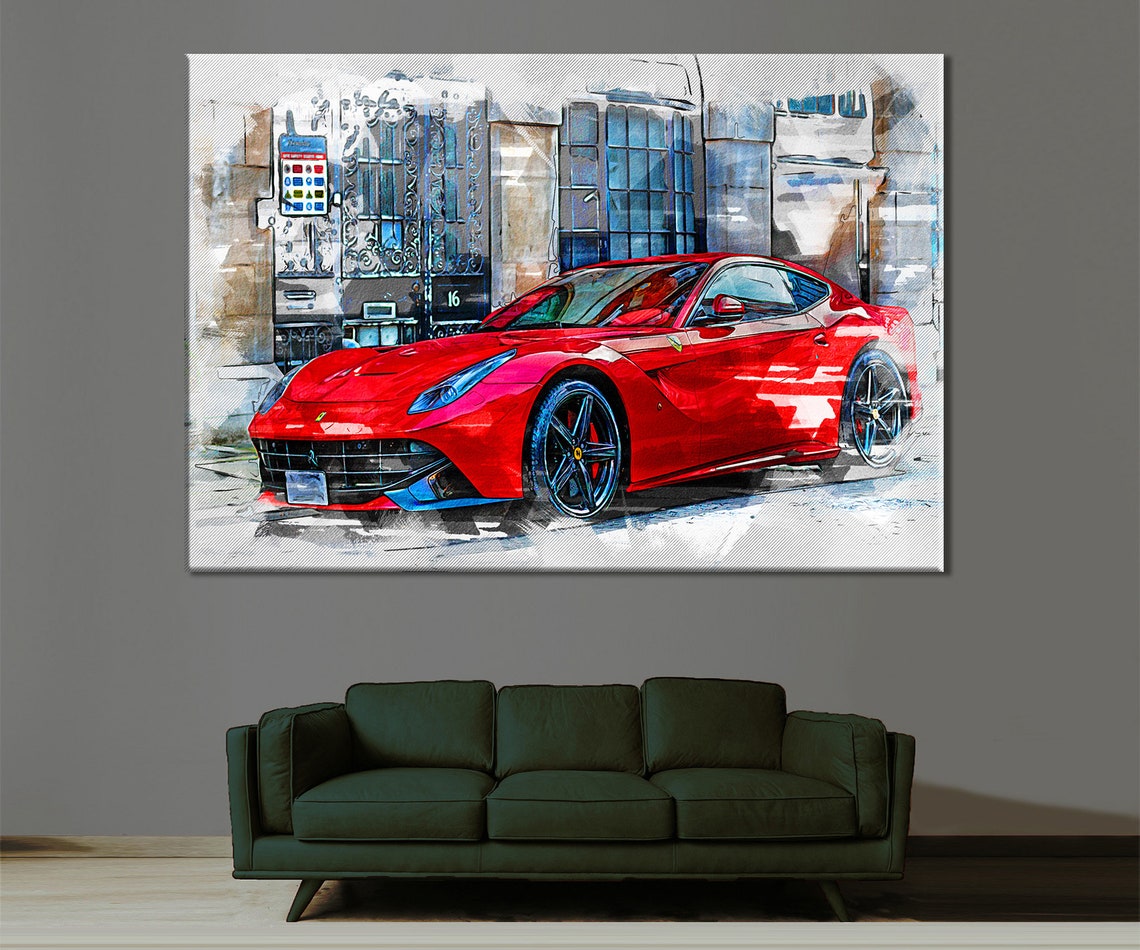 Ferrari Canvas Print: Super Car Wall Art, Boy Room Decor - Etsy