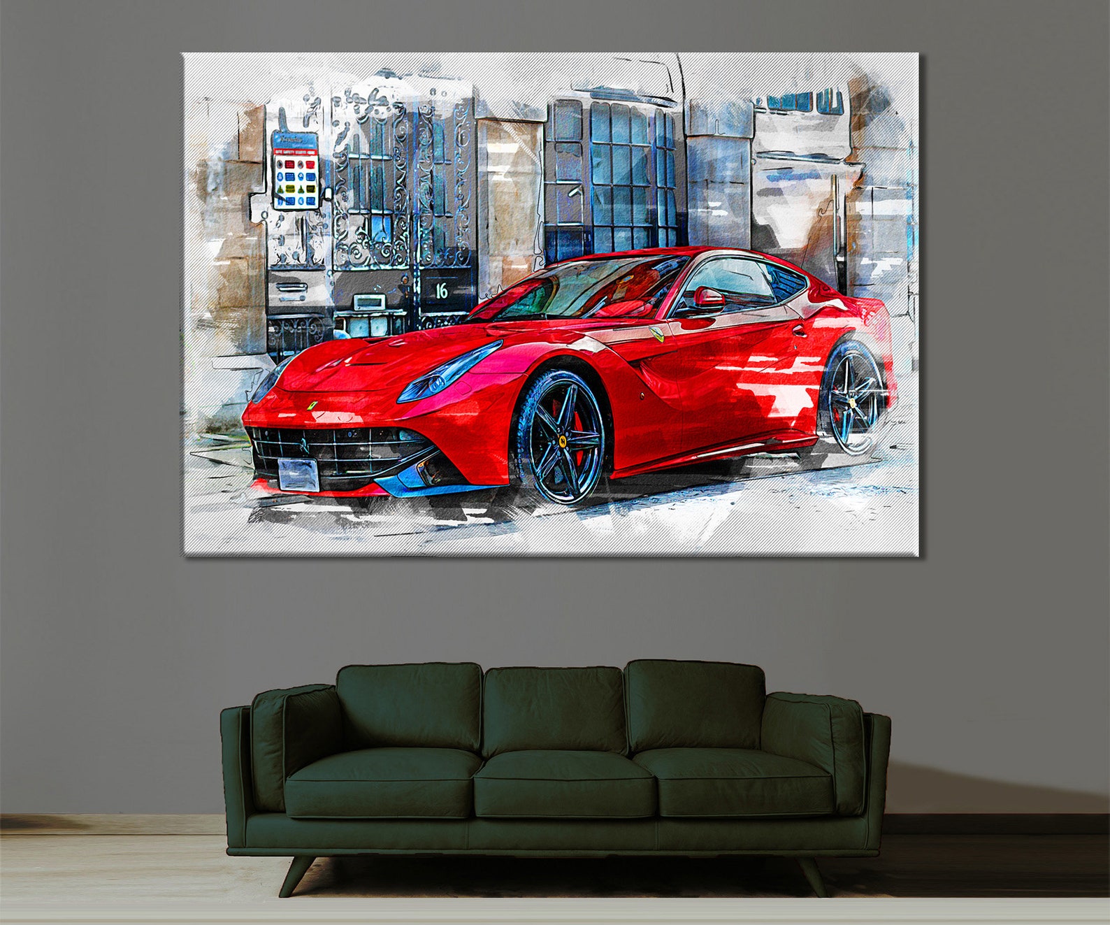 Ferrari Canvas Print Super Car Wall Art Ferrari Poster | Etsy