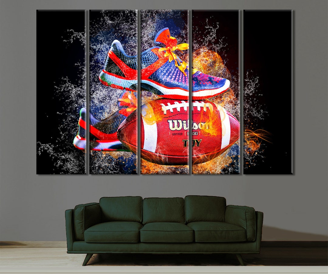 Football Canvas Art, Football Wall Art, Football Print, Football Decor ...
