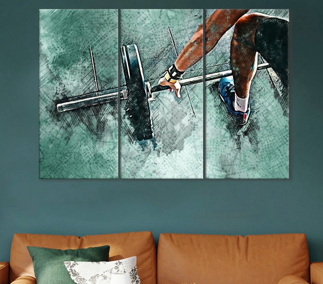 Weightlifter Wall Art, Deadlift Canvas, Weightlifter Room Decor, Gym ...