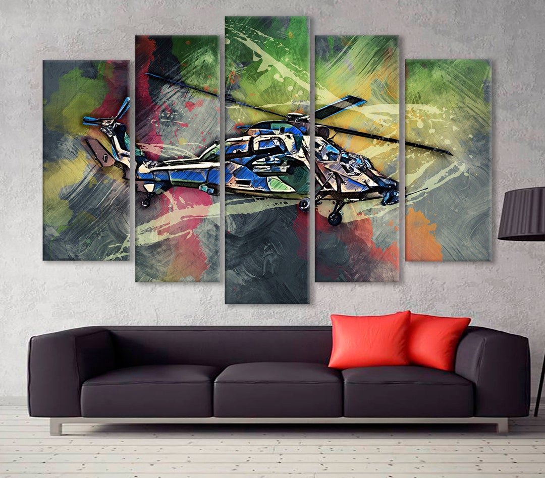 Eurocopter Tiger Canvas, Helicopter Decor, Attack Helicopter Print ...