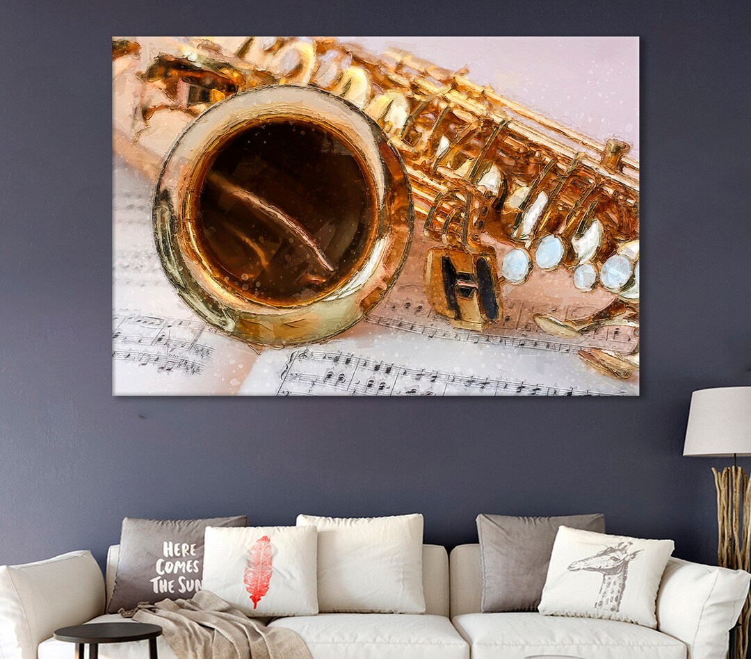 Saxophone Wall Art, Music Room Decor, Jazz Club Decor, Jazz Fan Gift ...