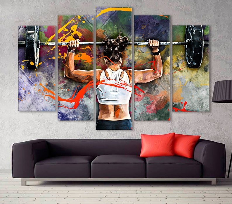 Girl Weightlifter Canvas Print Motivation Poster Gym Wall - Etsy