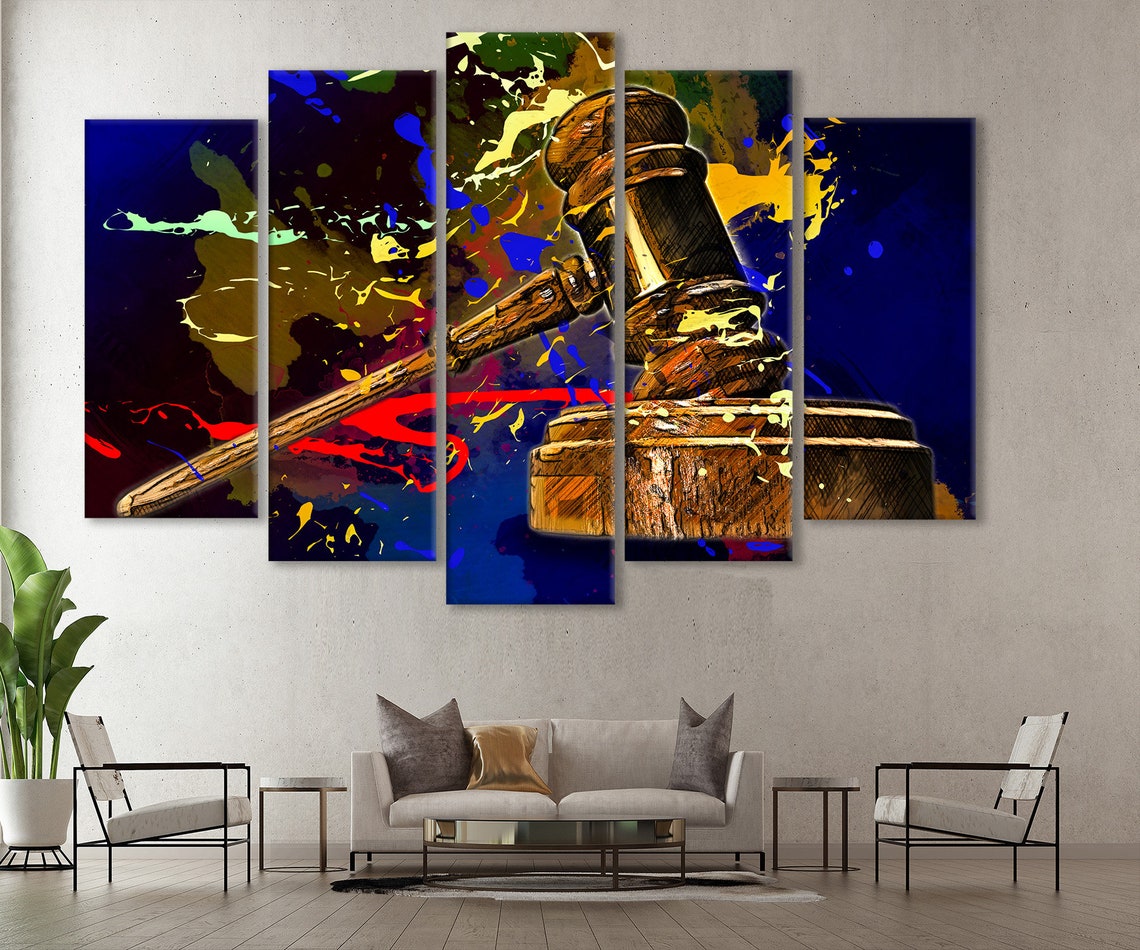Judge Hammer Wall Decor Gavel Abstract Painting Law Court | Etsy