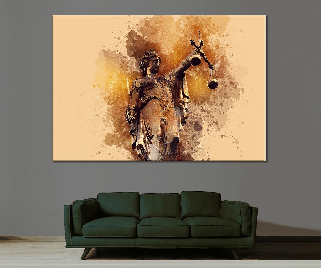 Lady Justice Wall Decor, High Quality Canvas Print, Goddess of Justice ...