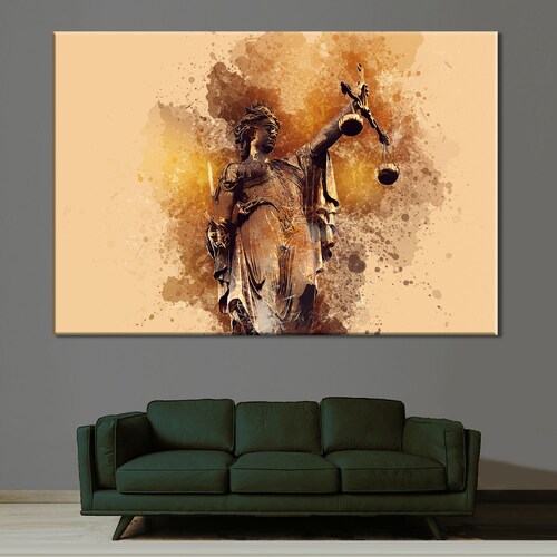 Lady Justice Wall Decor High Quality Canvas Print Goddess of - Etsy
