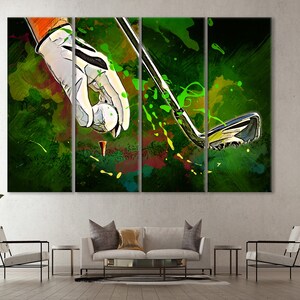 Golf Canvas, Golf Wall Art, Golf Print, Golf Room Decor , Golf Player ...