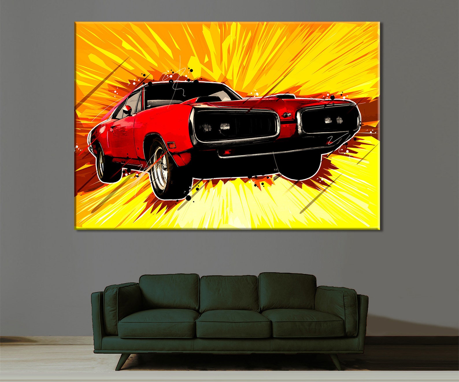 Dodge Charger Canvas Dodge Charger Print Muscle Car Poster - Etsy