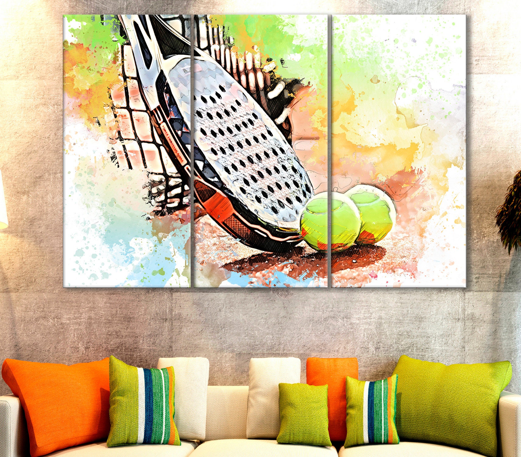 Padel Tennis Canvas Art: Modern Racquet Wall Decor - Etsy