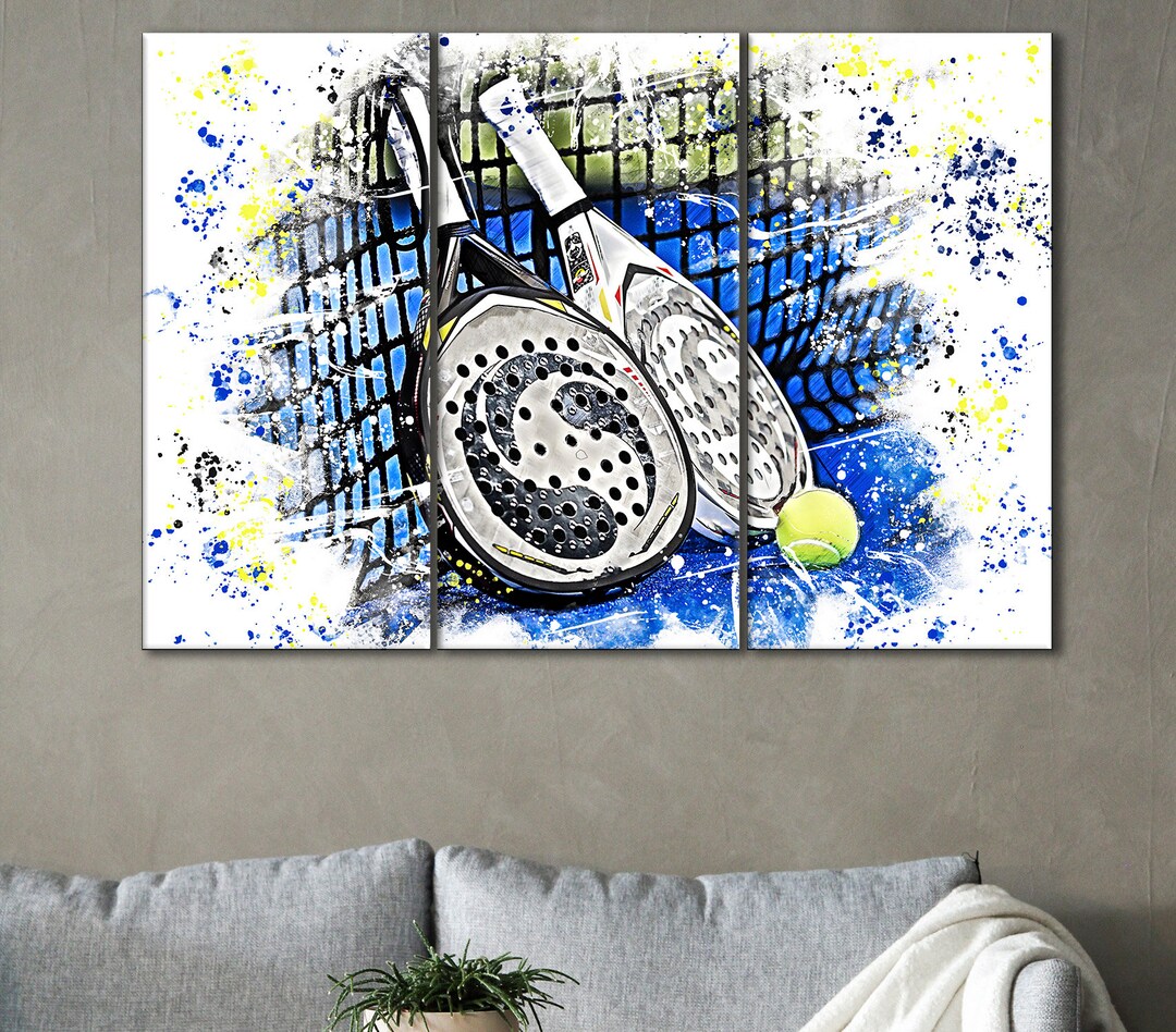 Padel Tennis Canvas, Padle Tennis Racquet Decor, Padel Tennis Artwork ...