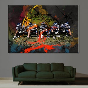 Football Team Canvas Art, Football Wall Decor, Football Print, Football ...